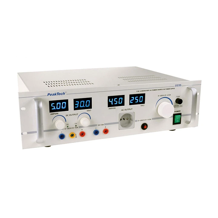 Napajanje PeakTech 2235, 0-30VDC/0-250VAC/0-5A, 1000W