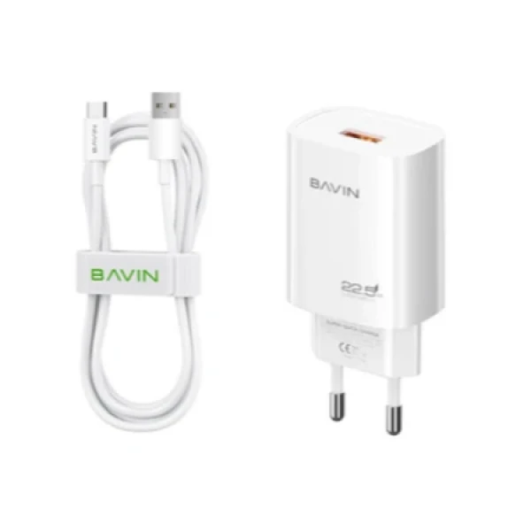 Bavin punjač 22.5w Usb A + kabl Type C bela - PC995Y ( 90051 )
