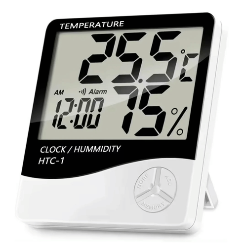 Termometar HTC-1 JWD temperetura, sat, vlaznost vazduha beli