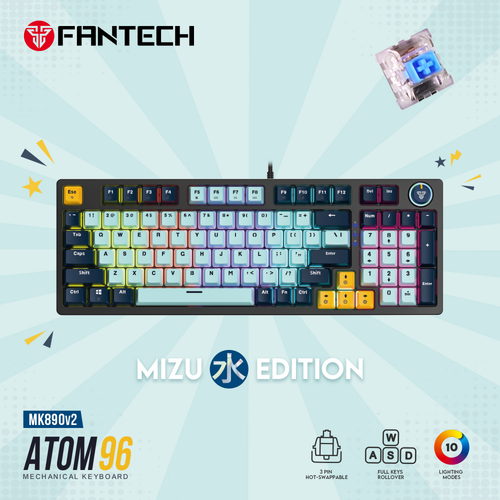 Fantech MK890 RGB Atom MK96 Tastatura Mehanicka Gaming SkyBlue (Blue switch)