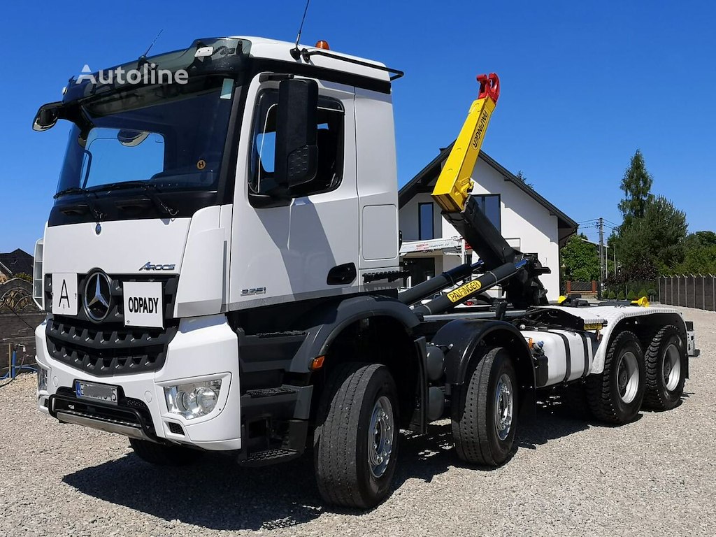 Mercedes-Benz AROCS 3251 8x4 / HAKOWIEC PALFINGER / EURO 6 / MANUAL / kamion rol kiper