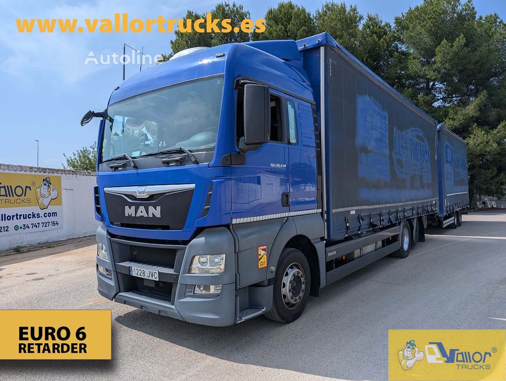 MAN TGX 26.440 kamion sa klizna zavesa cerada + prikolica sa kliznom ceradom