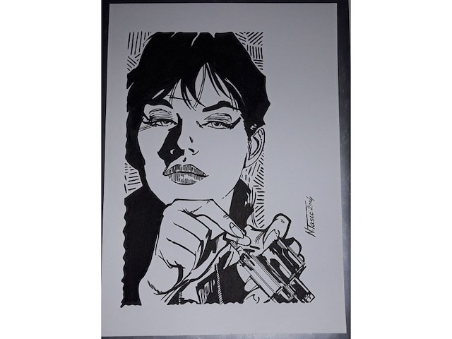 Crtez na hamer papiru 30 x 21,5 cm. - Modesti Blejz