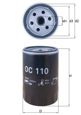 Filter za ulje MAHLE OC 110