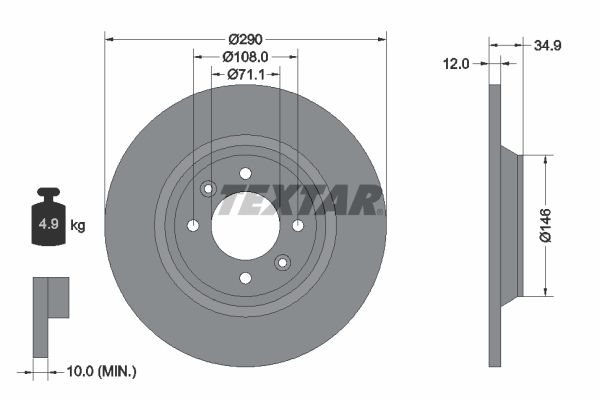 Kočioni disk TEXTAR 92231303
