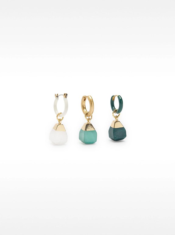 SET OF HOOP EARRINGS WITH STONES