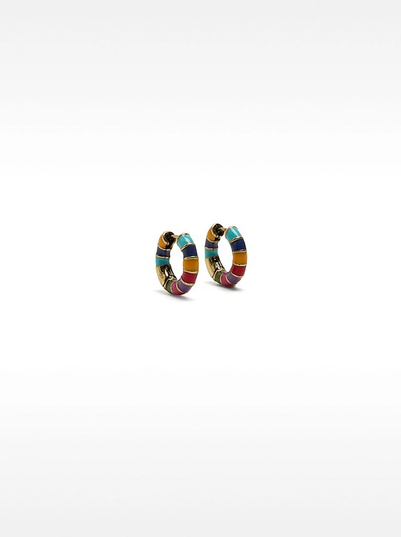 MULTICOLOR ENAMELLED HOOP EARRINGS