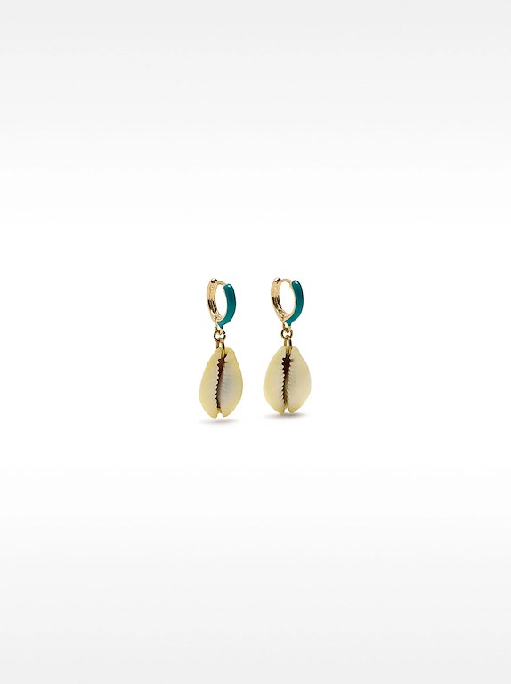 ENAMEL HOOP EARRINGS WITH SHELLS