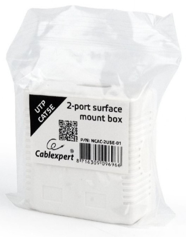 NCAC-2U5E-01 Gembird CAT5E UTP kutija za površinsku montažu sa 2 porta za RJ45