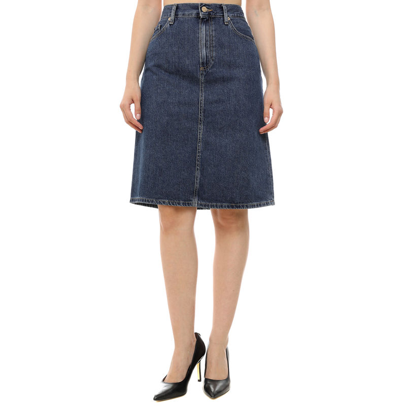 Ženska suknja Tommy Hilfiger Dnm dee straight knee rw skirt