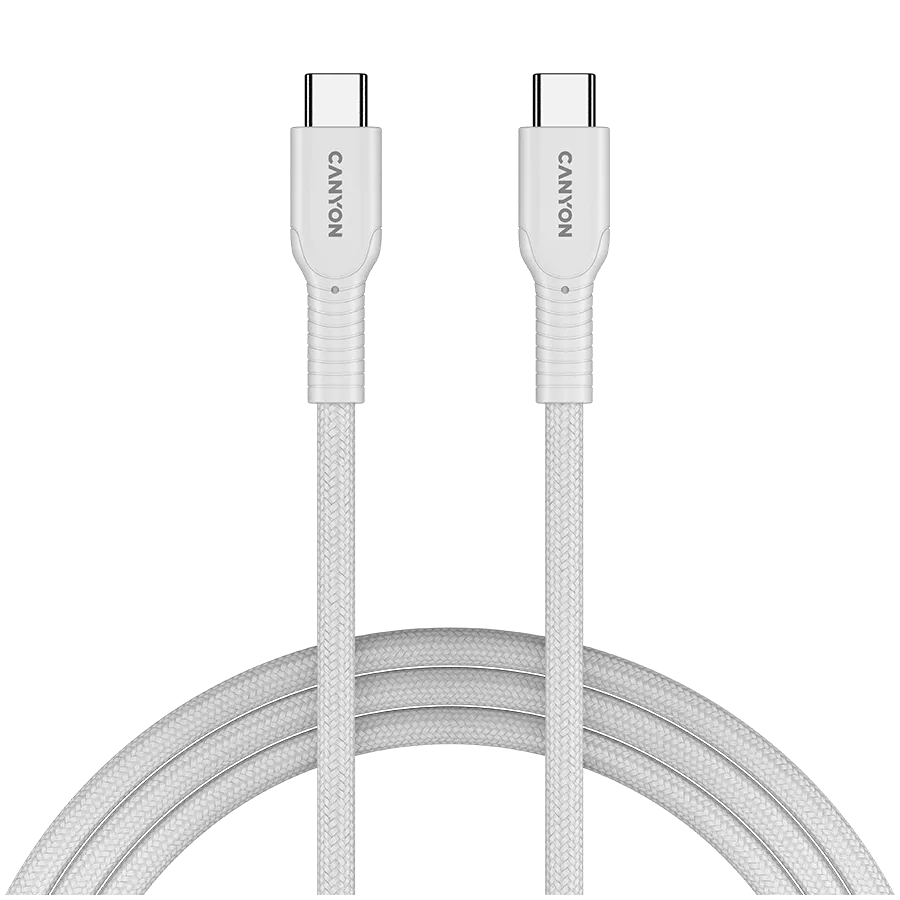 CANYON cable OnWire 60CL C-C 60W COLOR Braided 1m White