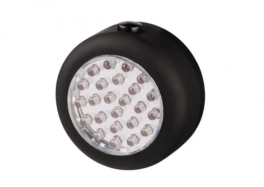 LED radna lampa, okrugla, sa kukom za kacenje, crn