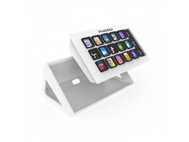 StreamDeck FHOOU 15 LCD Taster - Bela