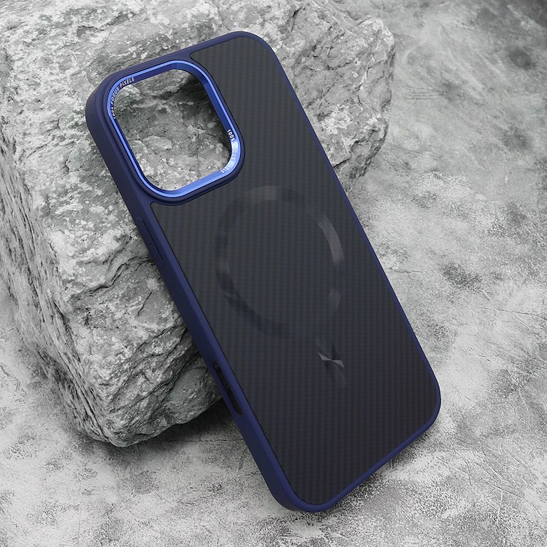Zastitna maska (futrola) CARBON MagSafe - iPhone 16 Pro Max (6.9) plava (big camera) (MS)
