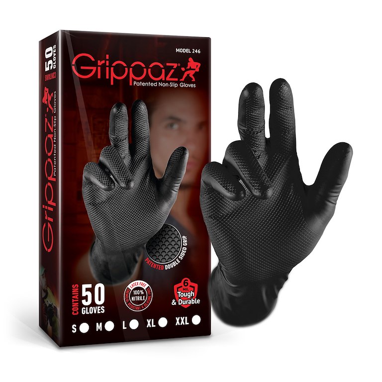 GRIPPAZ CRNE RUKAVICE / 50KOM