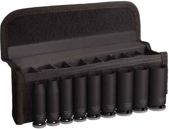 Set kovanih nasadnih ključeva 7 - 19mm; duboki; 3/8"; 9 delova; Bosch PRO Impact Socket (2608003037)