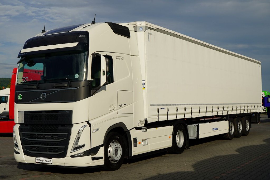 Volvo FH 500 / XXL / 2024 / I-PARK COOL / SKÓRY / I-SHIFT + KRONE FIRA tegljač + poluprikolica sa kliznom ceradom