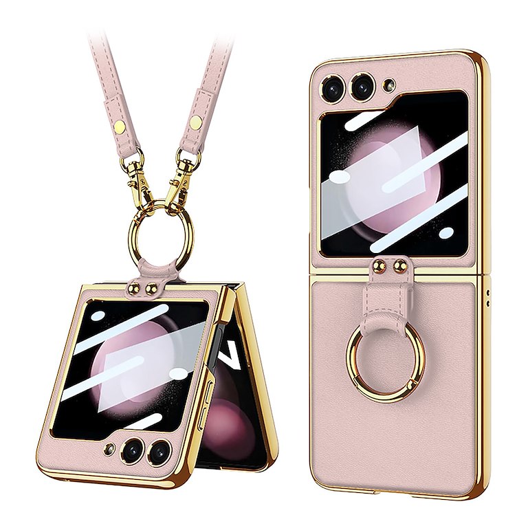 Zastitna maska (futrola) GOLD EDGE - Samsung F741B/F761B Galaxy Z Flip 6 5G/Z Flip 7 FE 5G roze (GKK case) (MS)