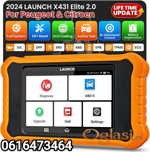 NOVO- LAUNCH X431 Creader Elite V2.0 OBD2 Peugeot i Citroen