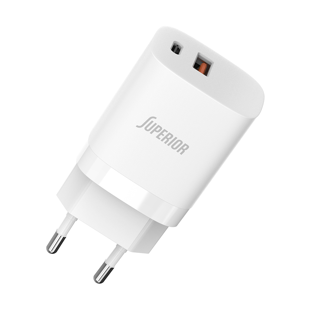 Kuciste punjaca Superior CO-3002ACL Fast PD Type C + USB 33W 3A belo (MS)