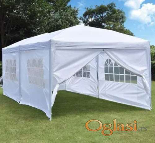 Paviljon 3 x 6m sa 6 bočnih stranica sa prozorima - Gazebo tenda