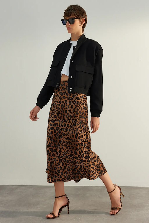 Trendyol Ženska suknja sa leopard printom, Braon