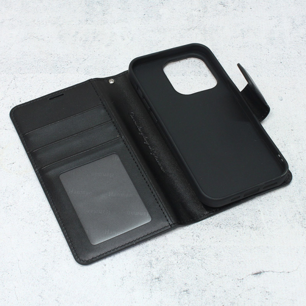 Maska za iPhone 14 Pro Max na preklop Hanman Mill crna