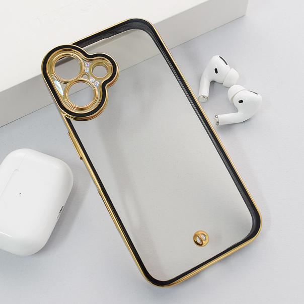 Maska za iPhone 16 Luxury Crystal Clear crna