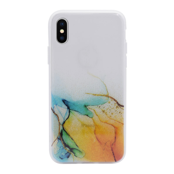Maska za iPhone X/ XS Water Spark transparent zlatno-plava