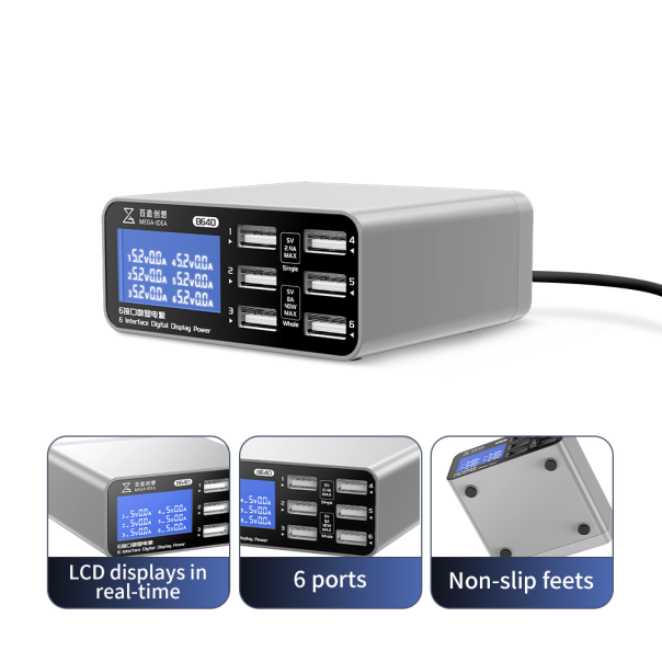 Mega-Idea multifunkcionalni desktop punjač sa B640 (40W, 6 port)