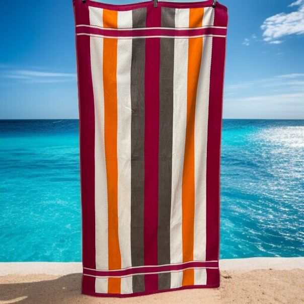 Plažni peškir "Sunset Stripes" – 86x164 cm, 100% pamuk A27