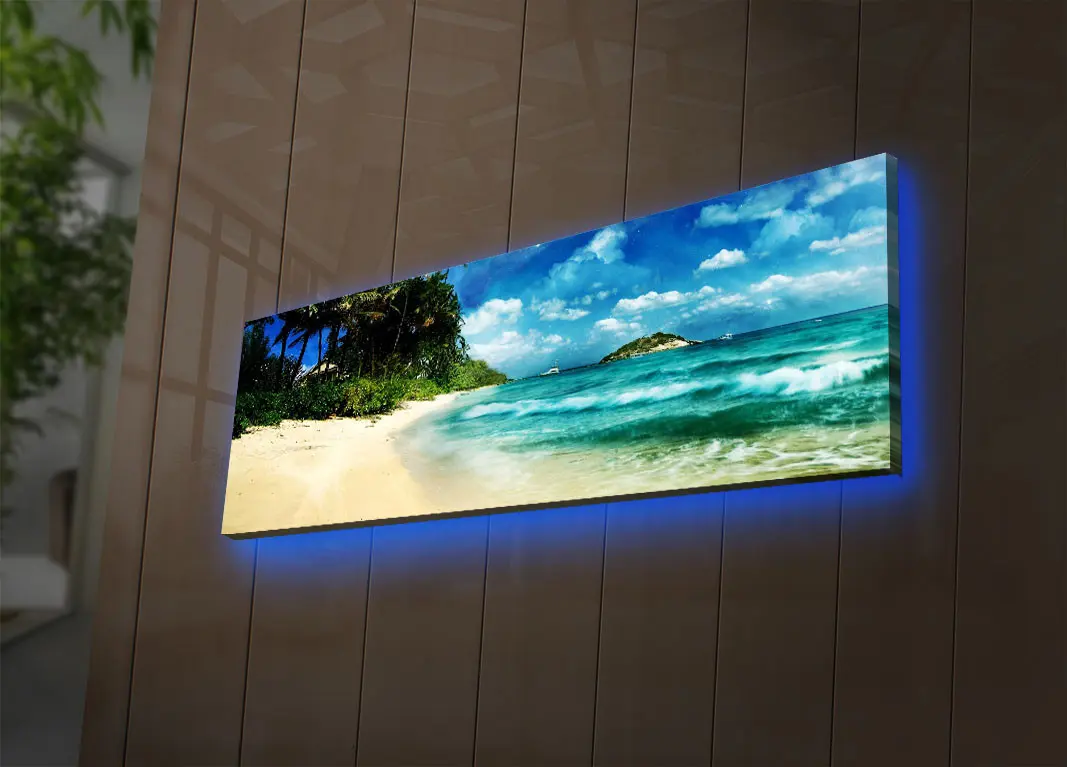 Wallity Slika na platnu sa LED osvetljenjem 30x90cm