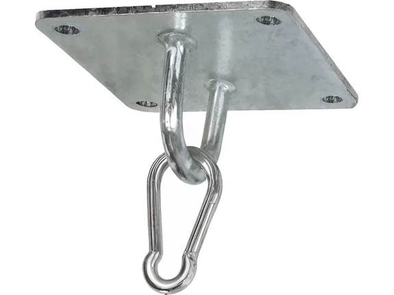 Jaka kuka za plafon Iron Sport na ploči od debelog lima 12x12cm sa karabin kukom