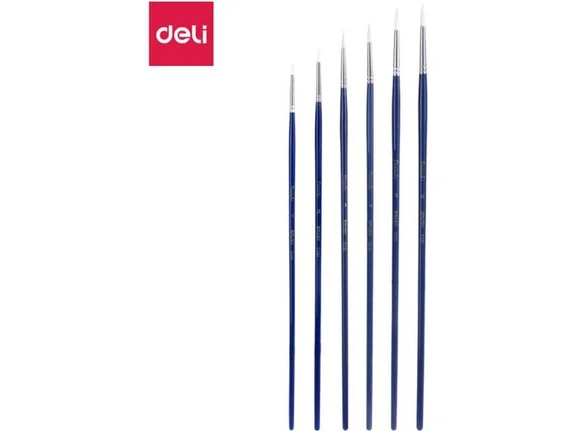 Deli Četkica umetnička okrugla bela br. 1 set 1/6 EC281-1
