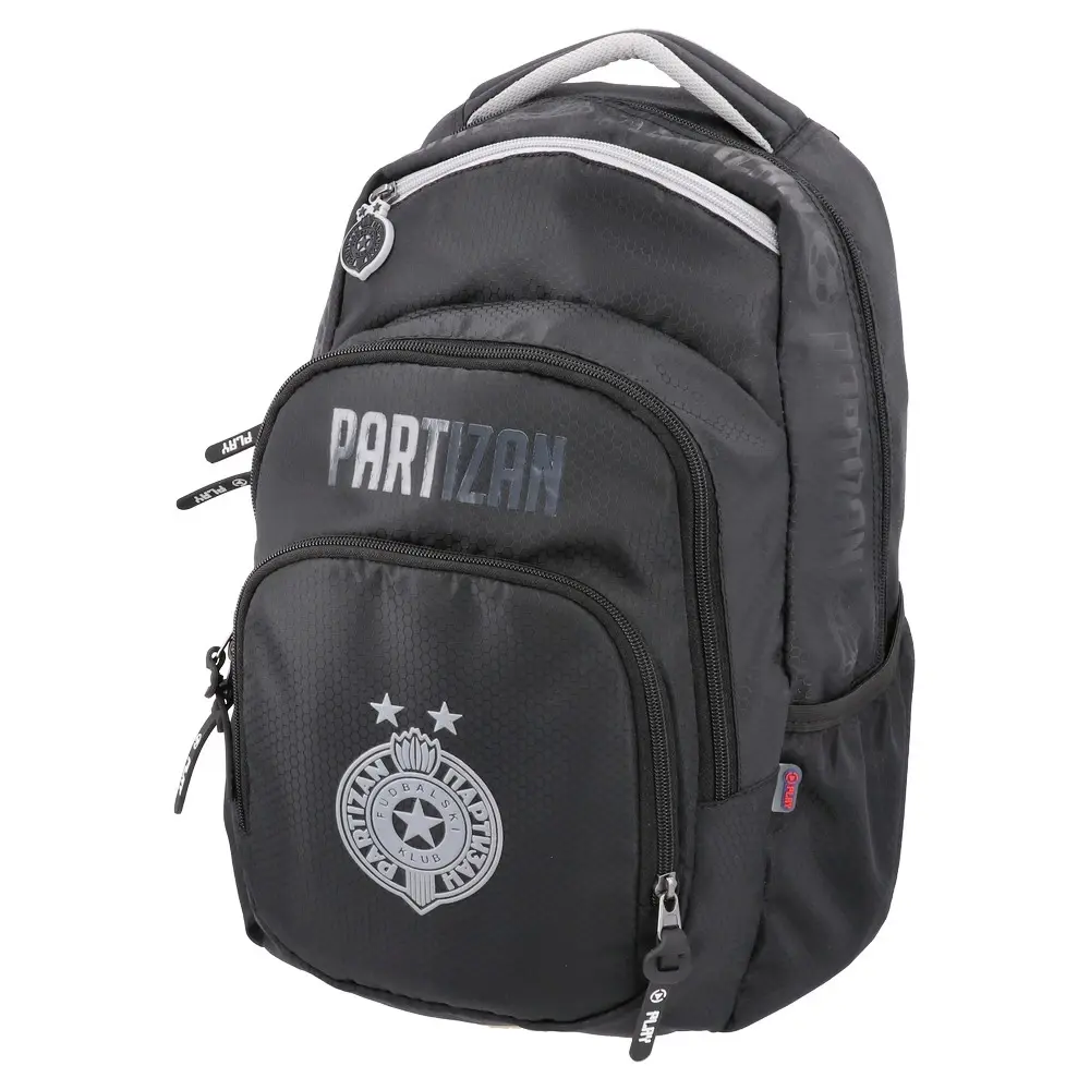 Play Ranac za dečake Partizan Cosmo, 46 x 31 x 28 cm, Ergonomski, Crni