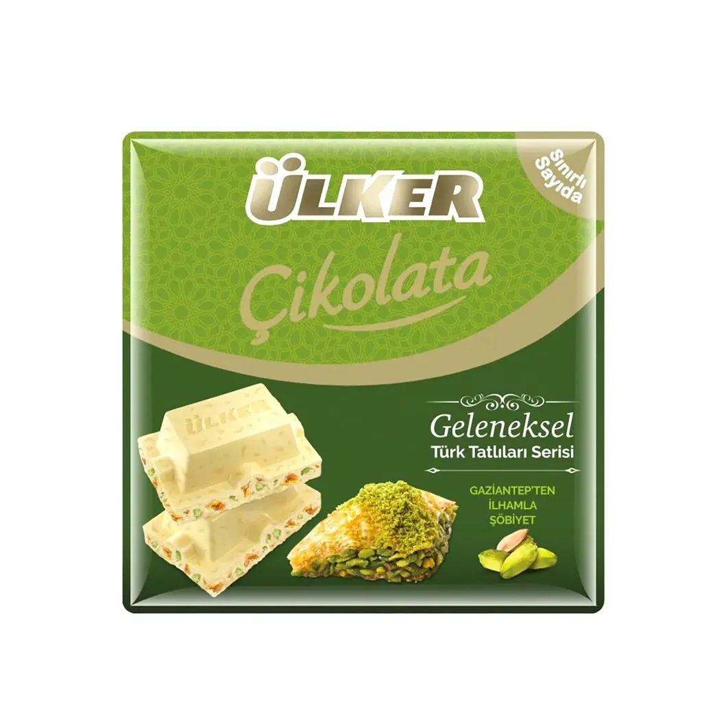 Ulker Bela čokolada sa pistaćijem i Sobiyet baklavom, 60g