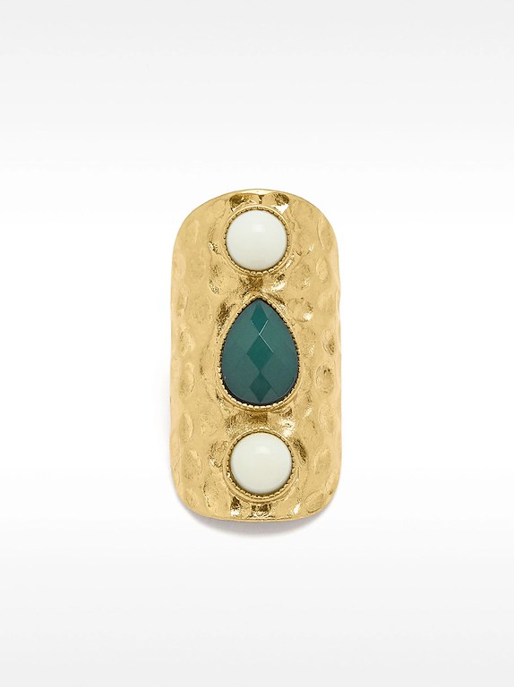 WIDE RING WITH STONE EFFECT