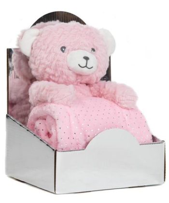 BBO set za bebe ćebe sa igračkom – Pink Bear