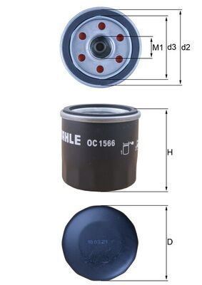 Filter za ulje MAHLE OC 1566