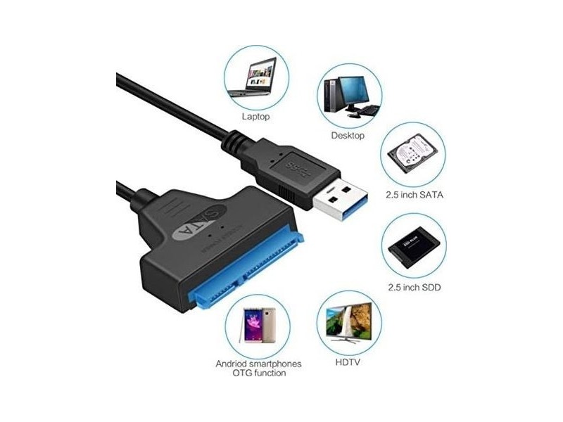 2.5-Inch SATA Hard Drive Data Cable USB 3.0