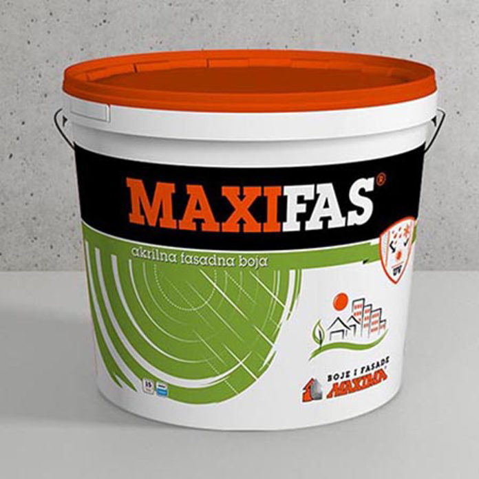 MaxiFas akrilna fasadna boja – bela, 5 litara