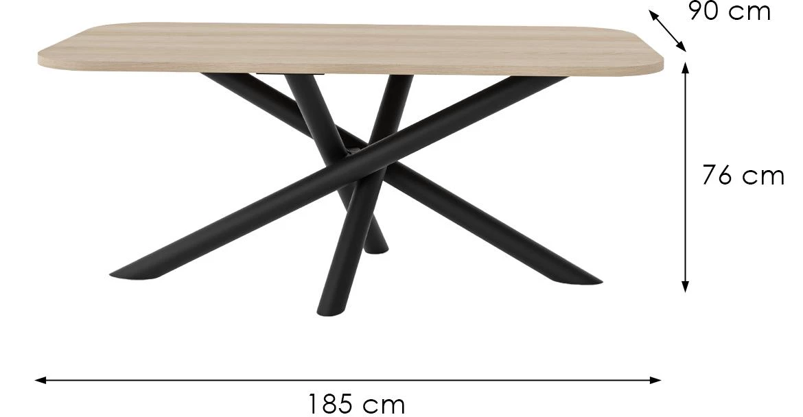 Oslo sto 185x90x77cm Lindberg hrast
