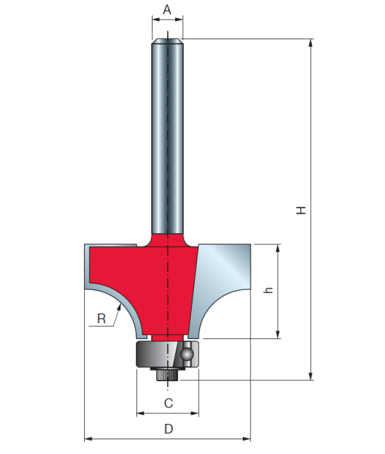 Freud glodalo sa ležajem za radijus 2mm; širina 16,7mm; prihvat 6mm 34-10106P
