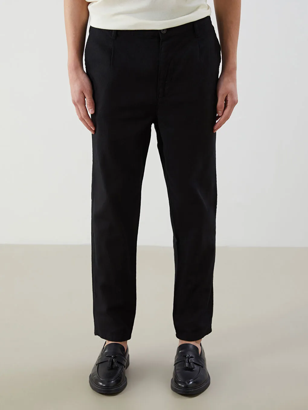 XSIDE Muške Pantalone Standardnog Kroja Sa Izgledom Lana