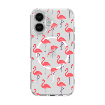 Maska Mag Case Nanobit Print za iPhone 16 Tropical Flamingos