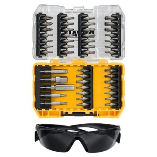 DeWALT 47-delni set nastavaka odvijača + zaštitne naočare TX DT70704