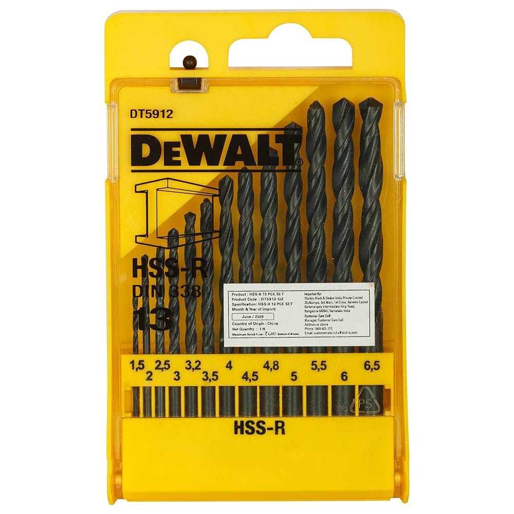 DeWalt DT5912 burgije HSS-R, 1.5 - 6.5mm, 13 komada