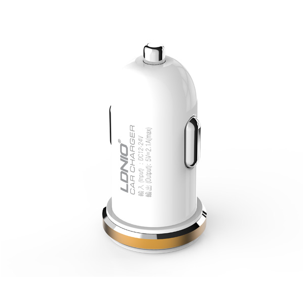 Auto punjač LDNIO DL-C22 dual USB 2.1A + Micro USB kabel beli