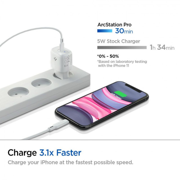Spigen PE2009EU Powerarc Network Charger PD20W/3A beli