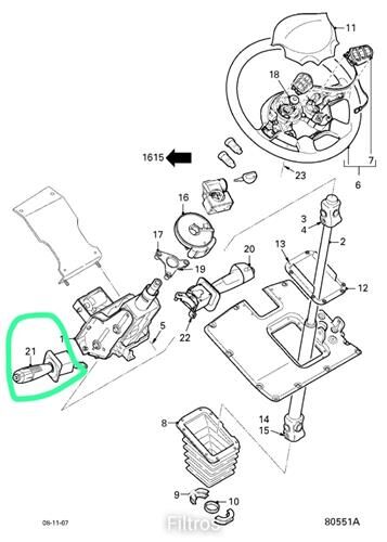 1892960 prekidač pod volanom za DAF XF 105 kamiona
